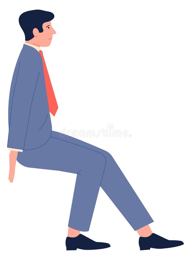 Businessman Prop Up Wall. Man Side View Stock Vector - Illustration of ...