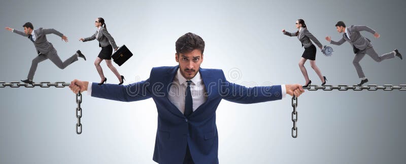 Businessman Providing Help To Colleagues Stock Photo - Image of holding ...