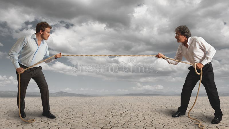 Businessman and Pull the Rope Stock Image - Image of caucasian ...