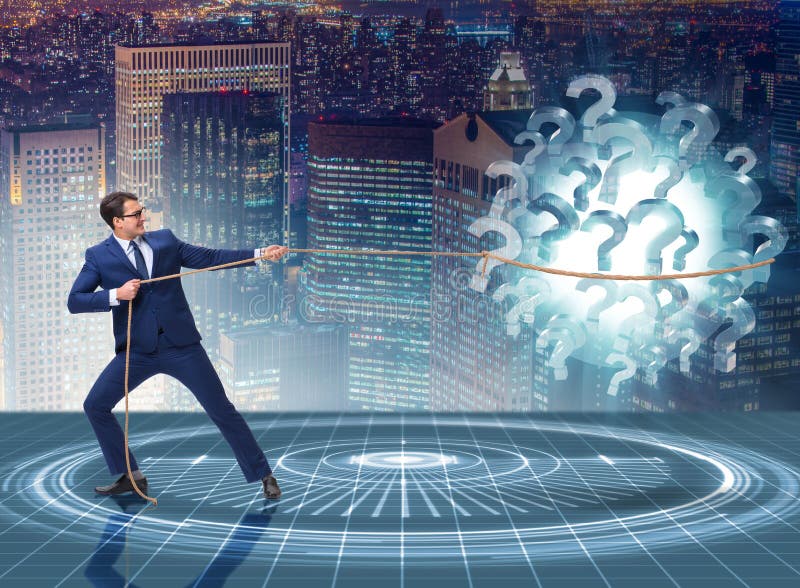 Businessman Pulling Question Marks Stock Photos - Free & Royalty-Free ...