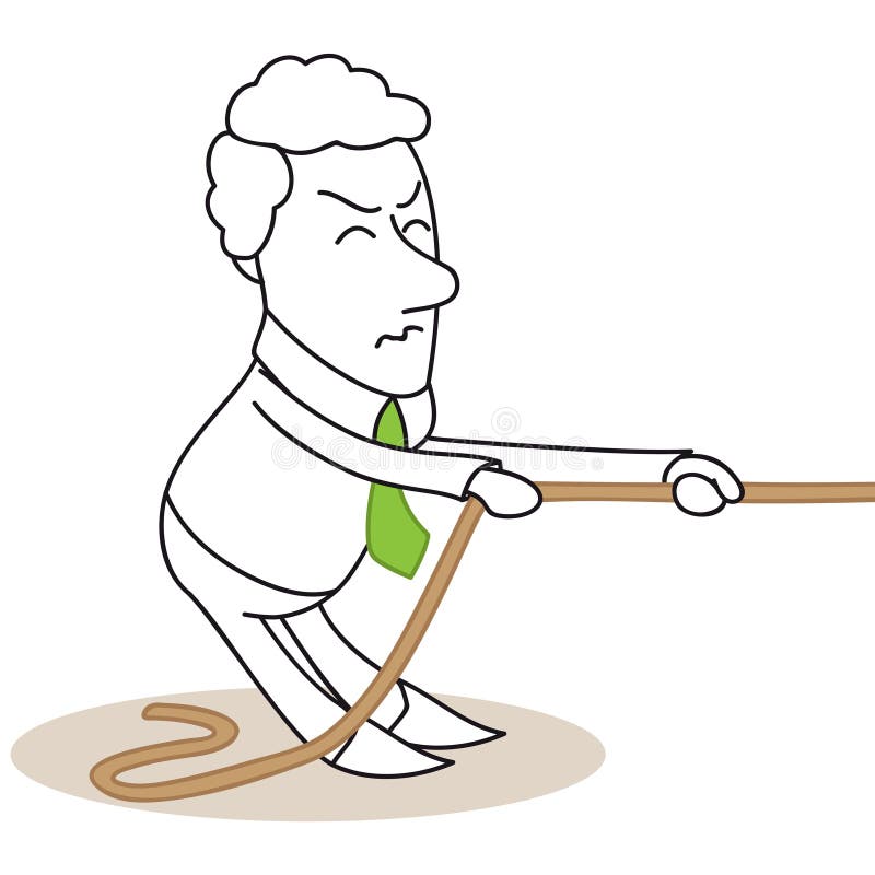 Businessman Pulling on a Rope Stock Vector - Illustration of occupation ...