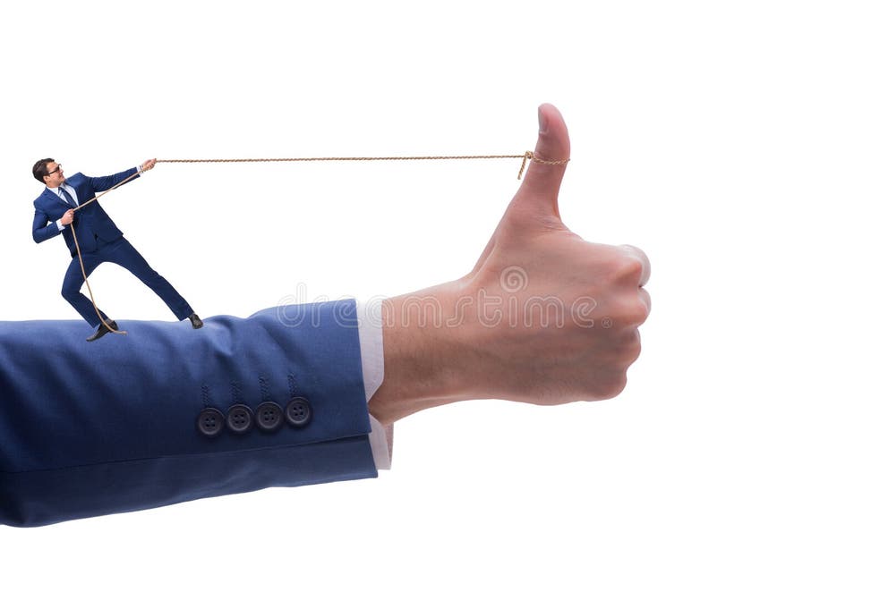 Businessman Pulling Rope in Approve Concept Stock Photo - Image of ...
