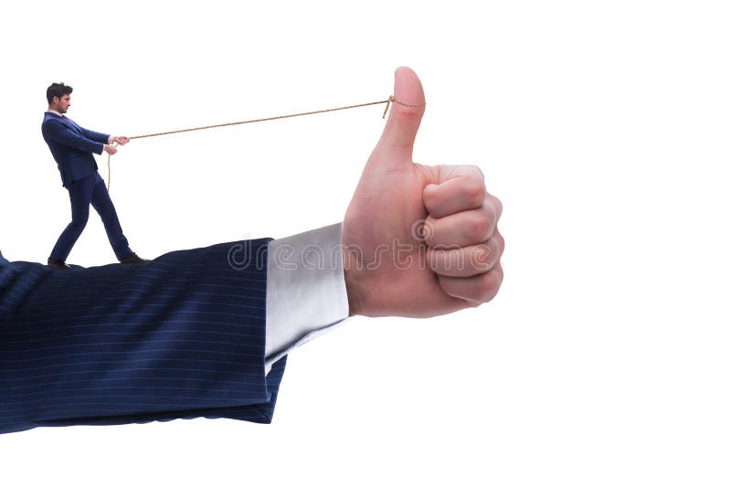 Businessman Pulling Rope in Approve Concept Stock Photo - Image of ...
