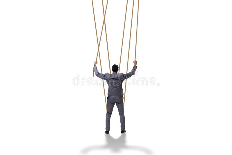 Businessman Puppet Being Manipulated by Ropes Stock Photo - Image of ...