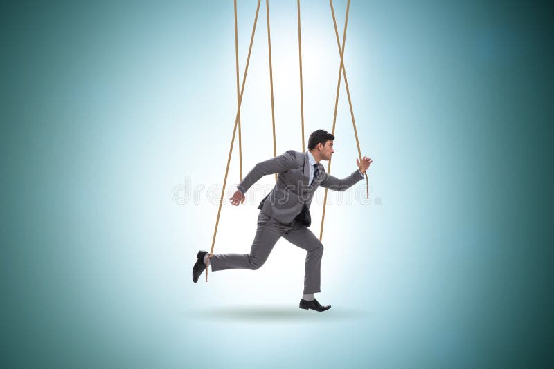 Businessman Puppet Being Manipulated by Ropes Stock Image - Image of ...