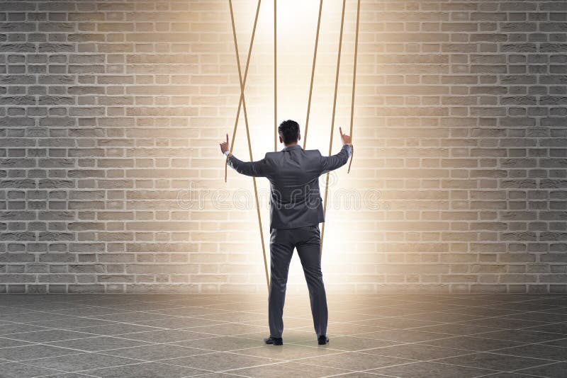 Businessman Puppet Being Manipulated by Ropes Stock Image - Image of ...