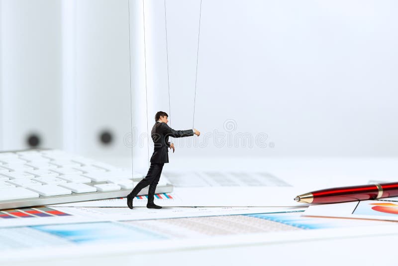 Businessman Puppet Doll is on the Desk Stock Image - Image of assistant ...