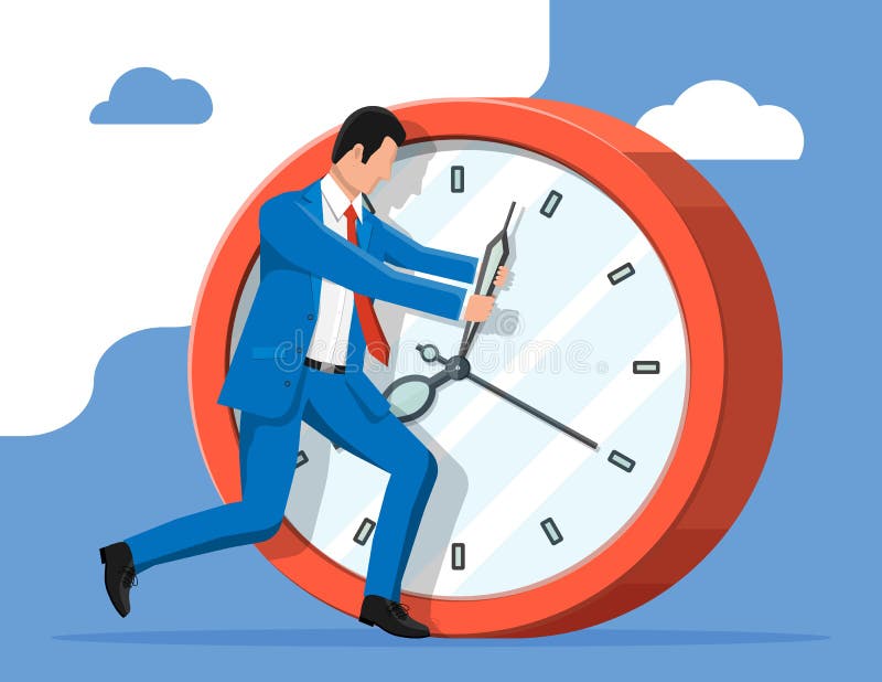 Man Pushing Clock Stock Illustrations – 94 Man Pushing Clock Stock ...