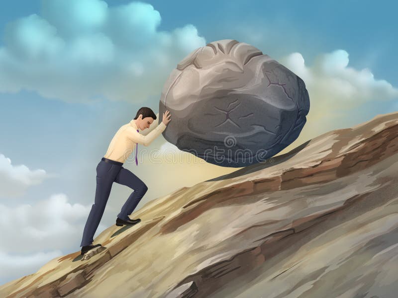 Pushing Boulder Stock Illustrations – 1,473 Pushing Boulder Stock ...
