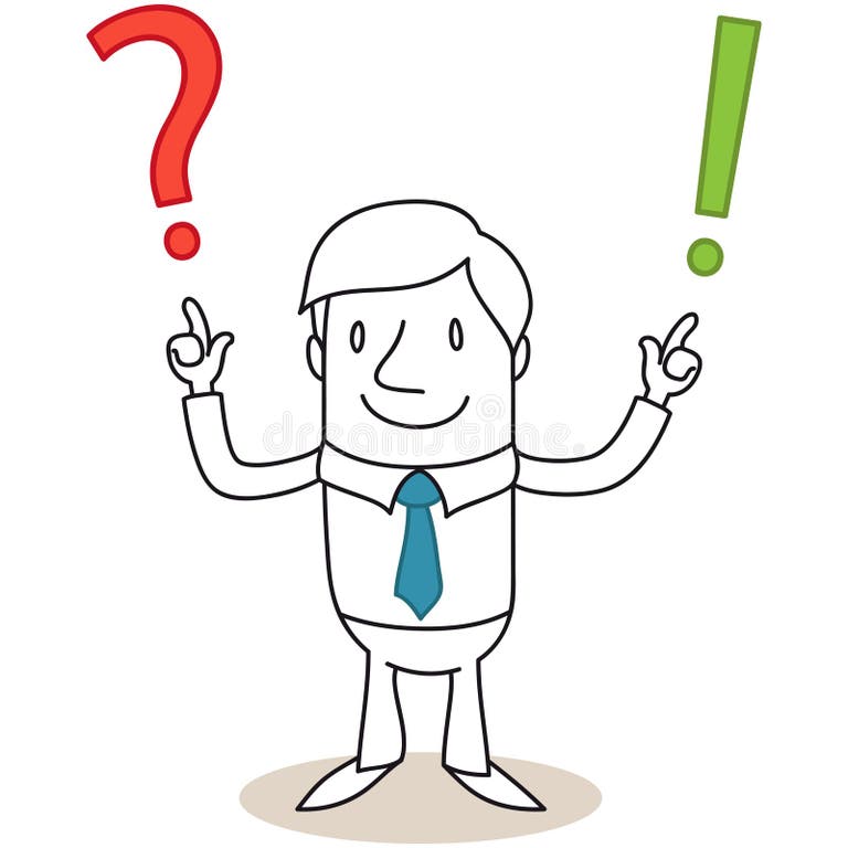 Businessman with Question Mark and Exclamation Mar Stock Vector ...
