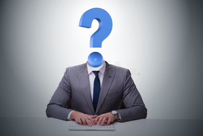 The Businessman with Question Mark instead of Head Stock Image - Image ...
