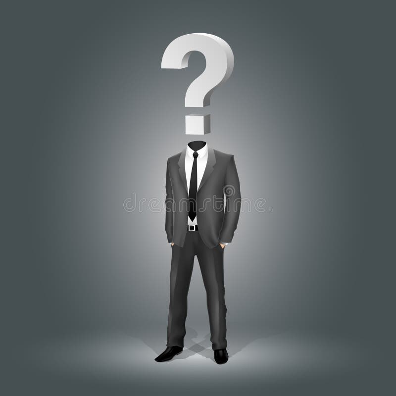 Businessman with Question Mark Head Stock Vector - Illustration of ...