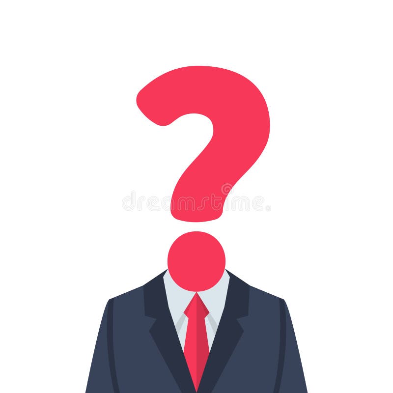 Businessman With Question Mark Head Stock Vector - Illustration of ...