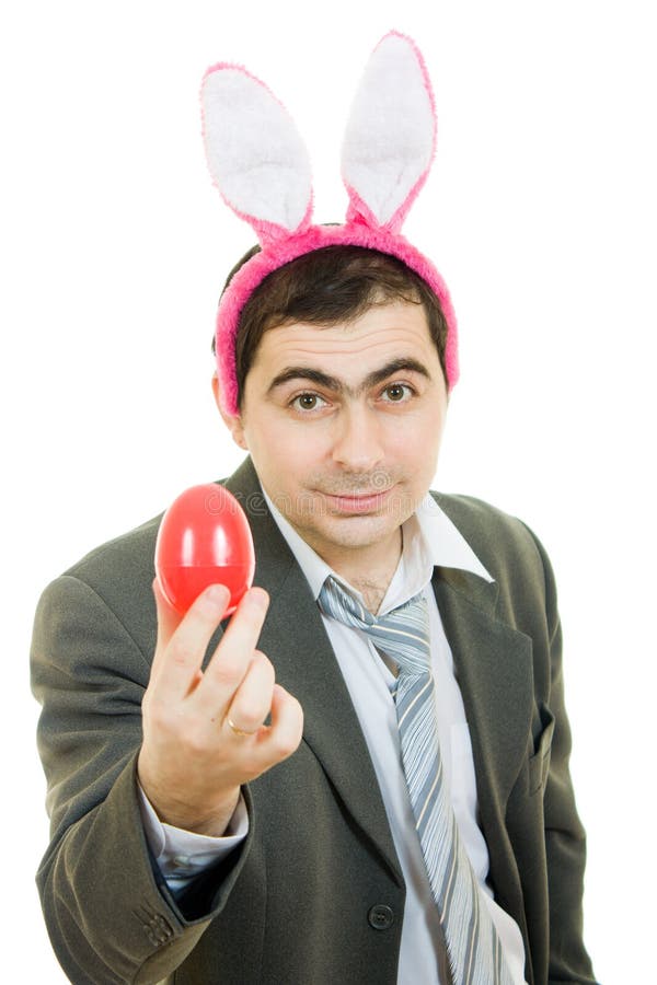 Man wearing bunny ears stock photo. Image of shoulders - 22516914
