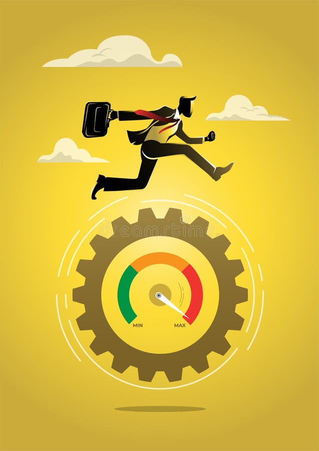 A Businessman Racing with the Clock As an Economic Sprint Stock Vector ...