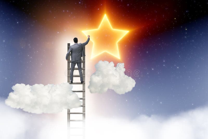 Businessman Reaching Out for Stars Stock Photo - Image of manager ...