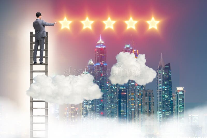 Businessman Reaching Out for Stars Stock Photo - Image of aspiration ...