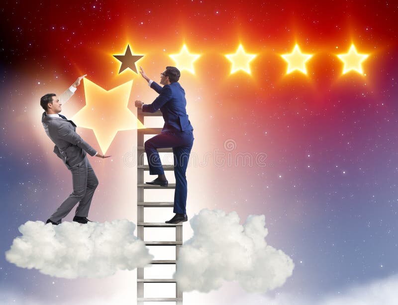 Businessman Reaching Out for Stars Stock Photo - Image of competition ...