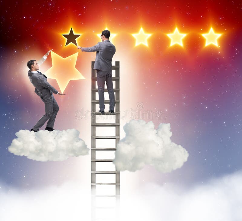 Businessman Reaching Out for Stars Stock Image - Image of happy ...