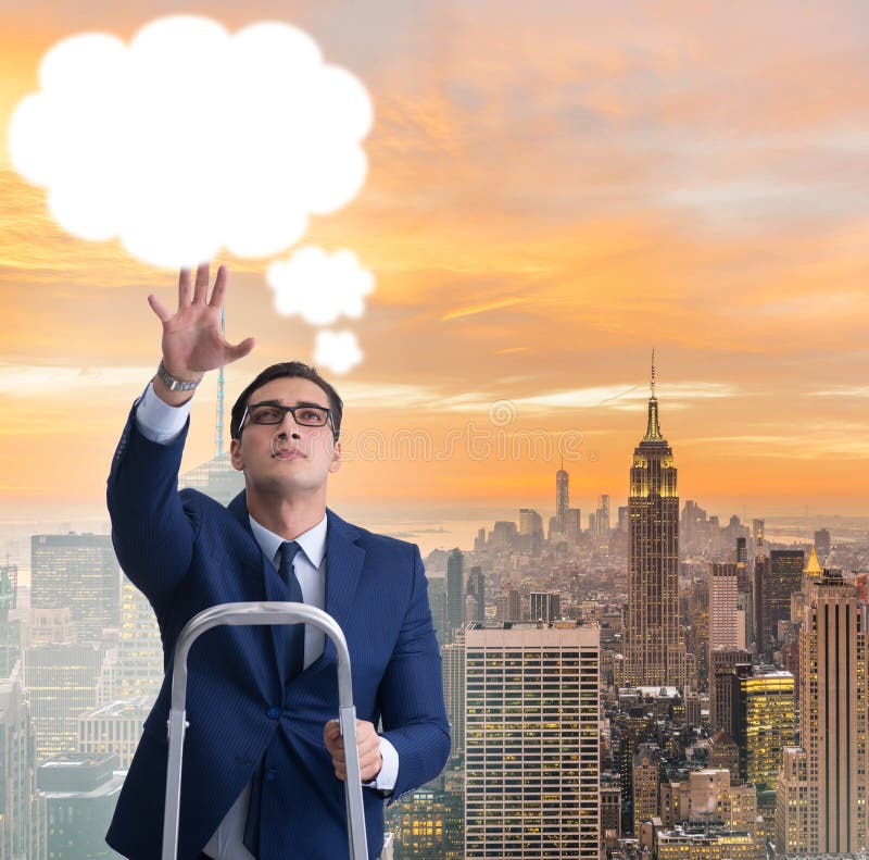 Businessman Reaching Out To Callout Message Stock Image - Image of ...