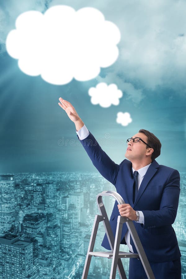 The Businessman Reaching Out To Callout Message Stock Photo - Image of ...