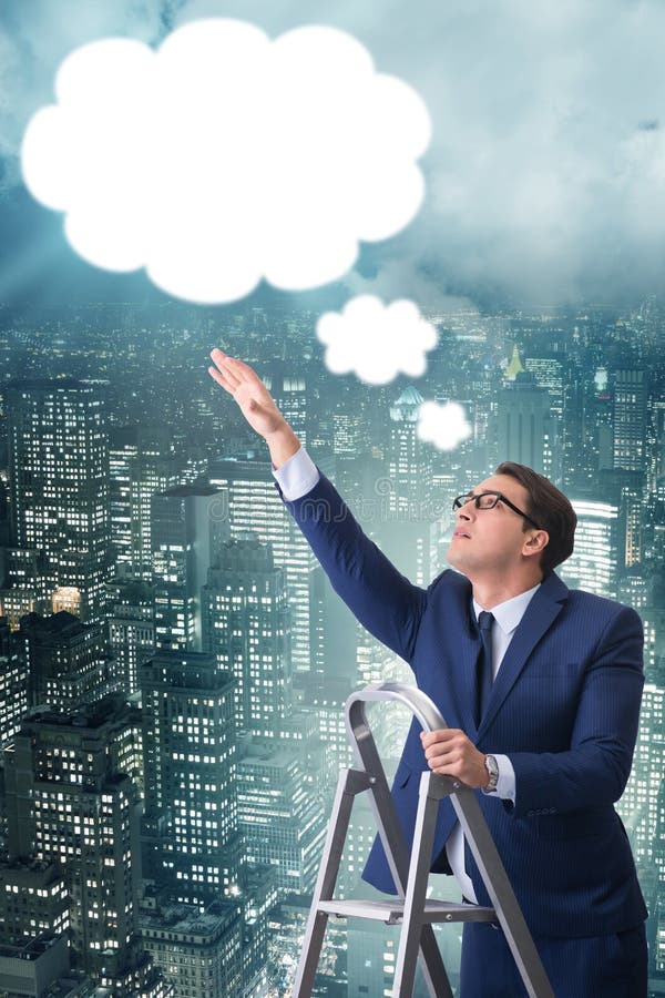 The Businessman Reaching Out To Callout Message Stock Image - Image of ...