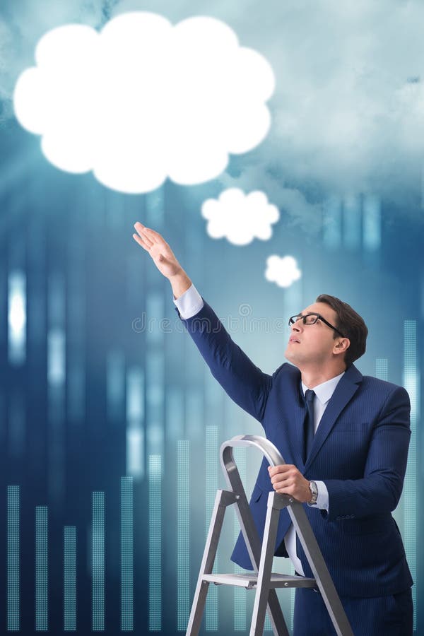 The Businessman Reaching Out To Callout Message Stock Photo - Image of ...