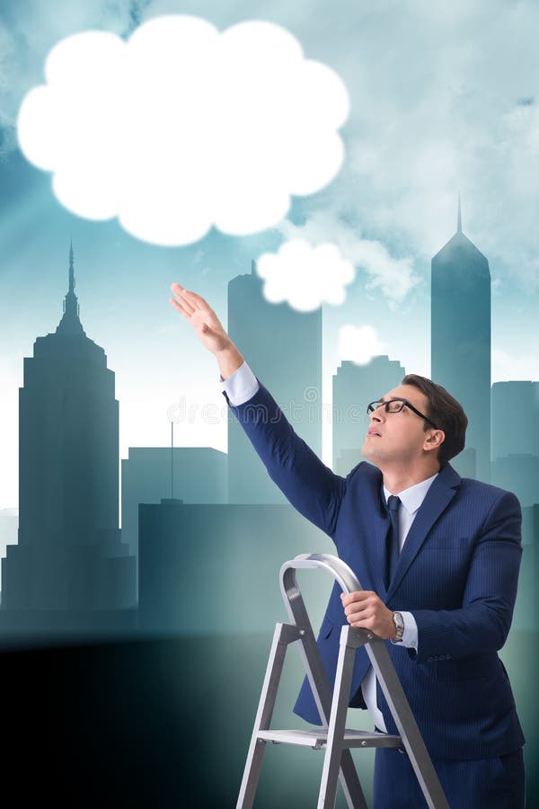 The Businessman Reaching Out To Callout Message Stock Photo - Image of ...