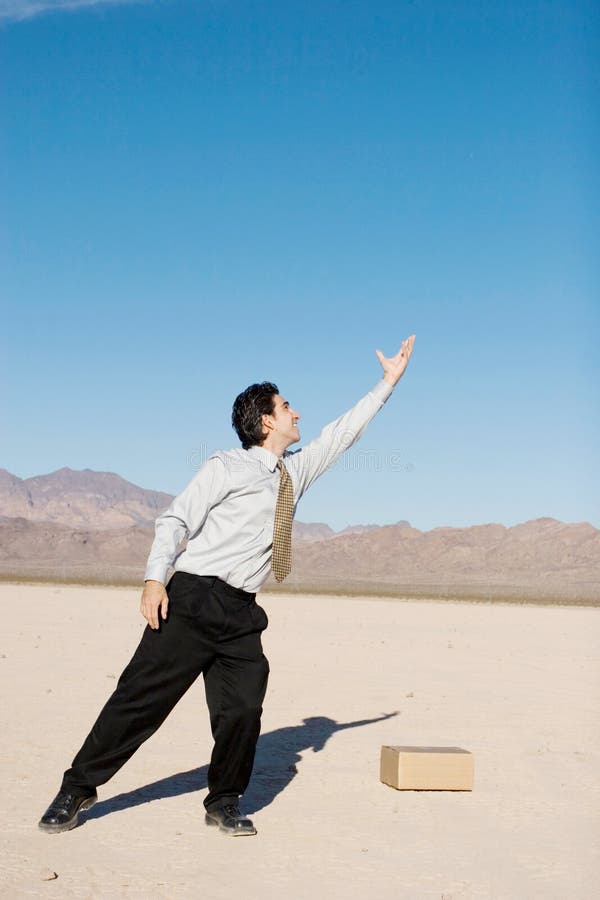 Businessman reaching up stock image. Image of ecstatic - 5800305