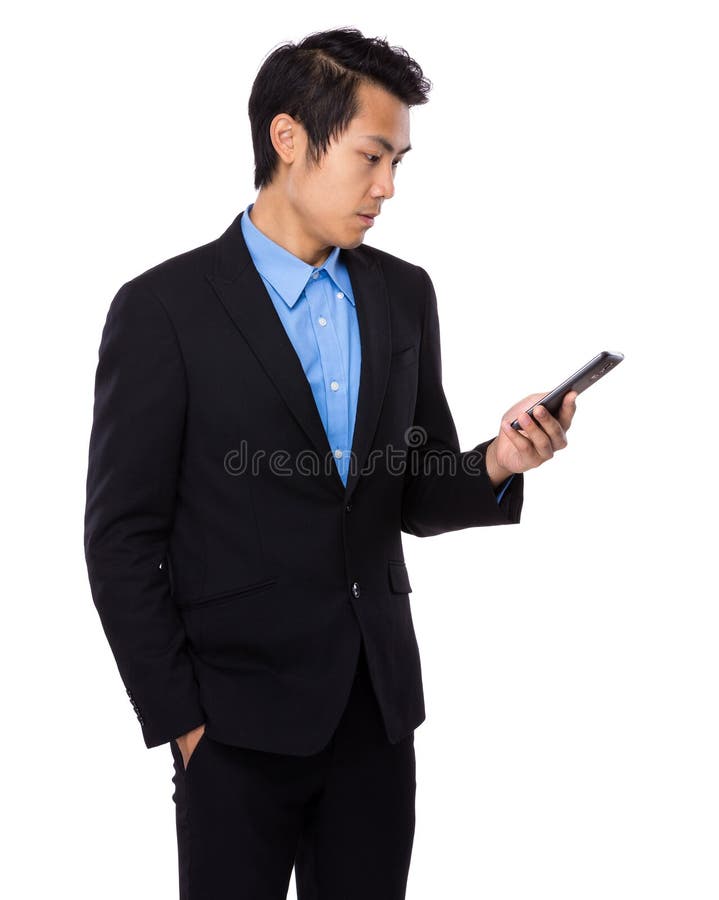 Businessman Read the Message on Clipboard Stock Image - Image of ...