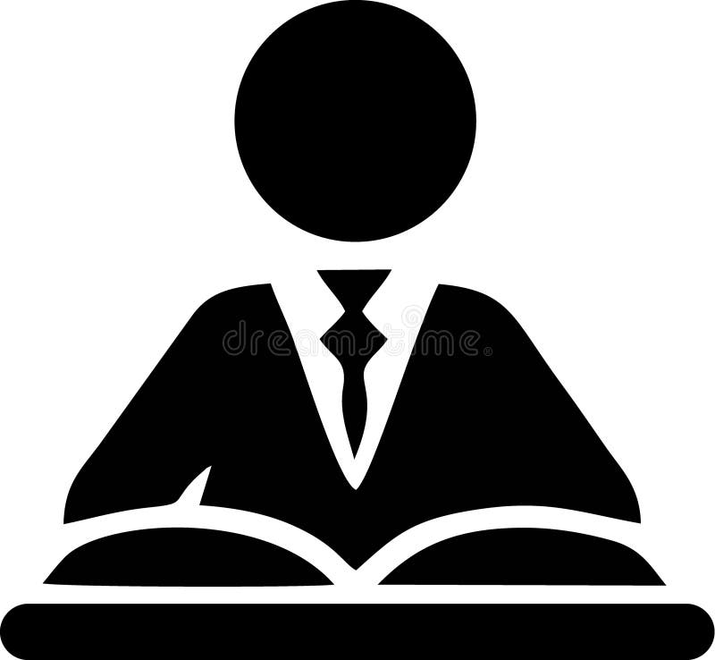 Businessman Reading a Book Icon Stock Vector - Illustration of notebook ...