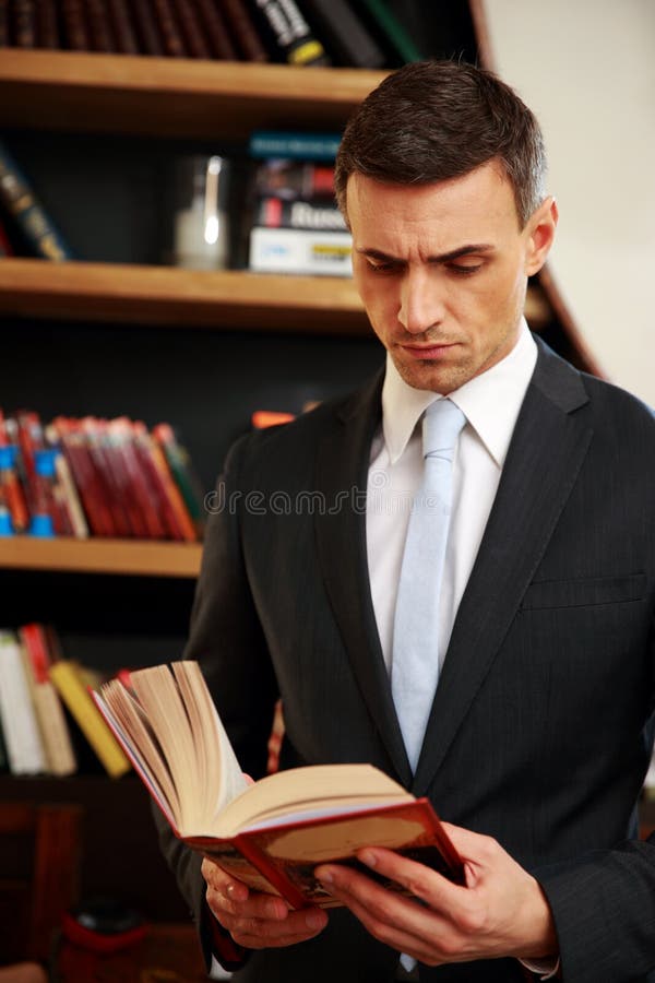Businessman Reading the Book Stock Image - Image of boss, businessman ...