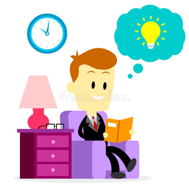 Businessman Reading a Book To Improve Skills Stock Vector ...