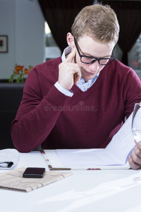 Businessman Reading the Menu Stock Image - Image of businessman ...