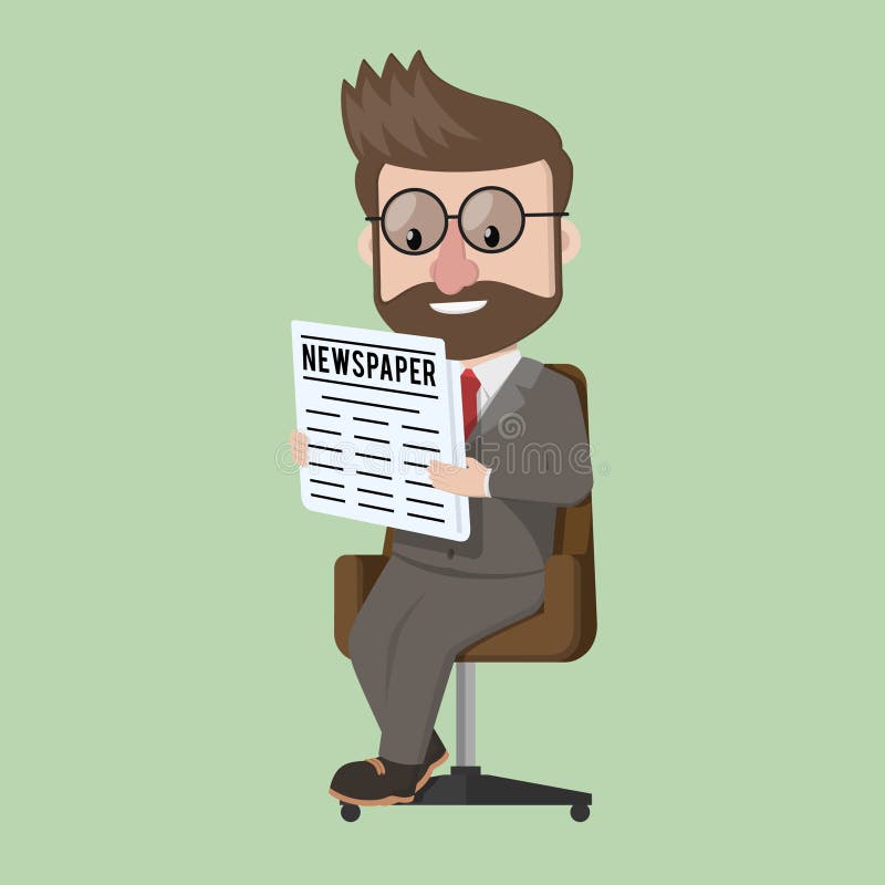 Man Read Newspaper Stock Vector Illustration Of Clip 47878910