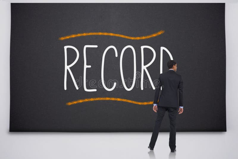 Businessman reading record stock image. Image of generated - 39228133