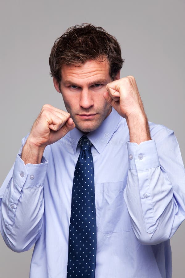 Businessman Ready To Do Battle Stock Photo - Image of hostile, person ...