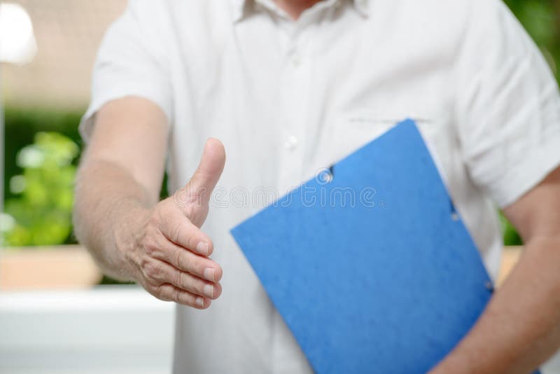 Businessman Ready To Handshake Standing in Office Stock Photo - Image ...