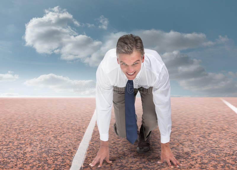 Businessman ready to run stock image. Image of competitive - 32513043