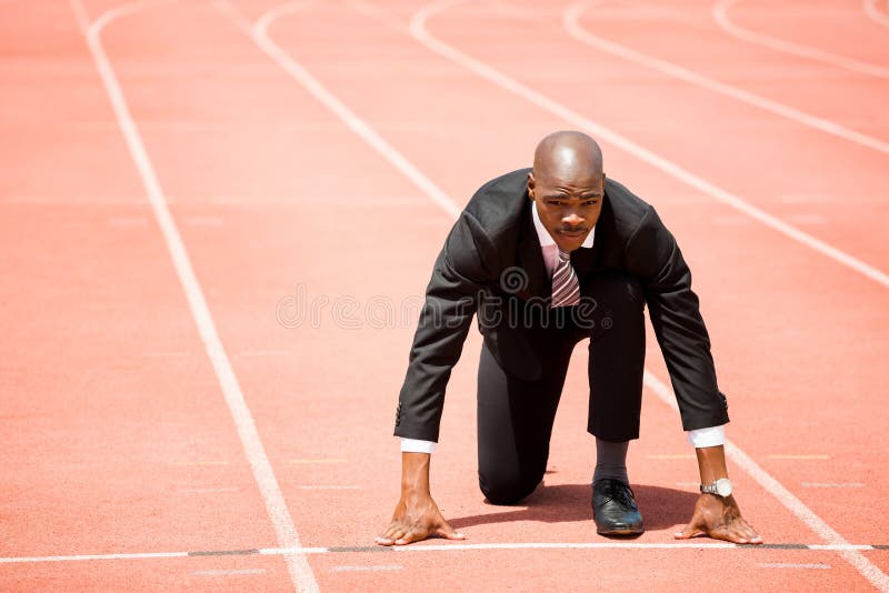 Businessman ready to run stock image. Image of competitive - 32513043