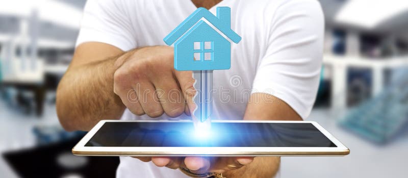 Businessman real estate stock illustration. Illustration of developing ...