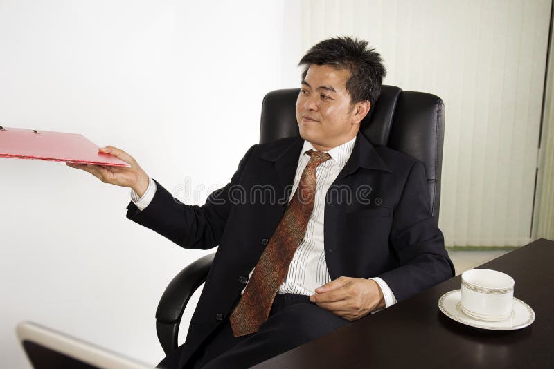 Businessman Received the Master File Stock Image - Image of document ...