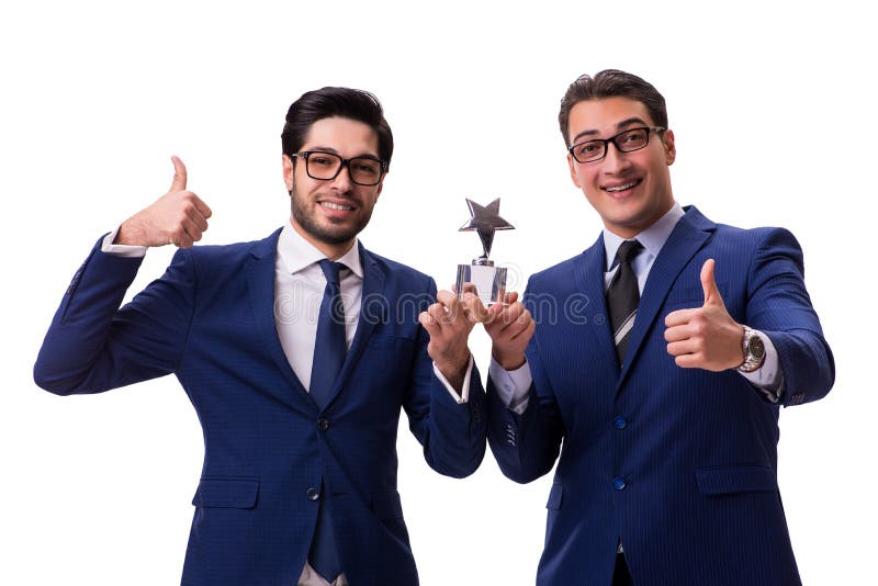 The Businessman Receiving Award Isolated on White Stock Image - Image ...