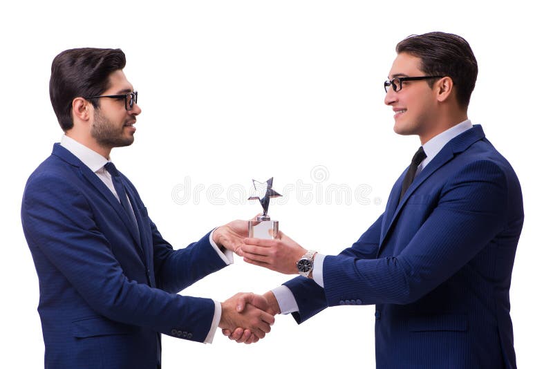 The Businessman Receiving Award Isolated on White Stock Photo - Image ...
