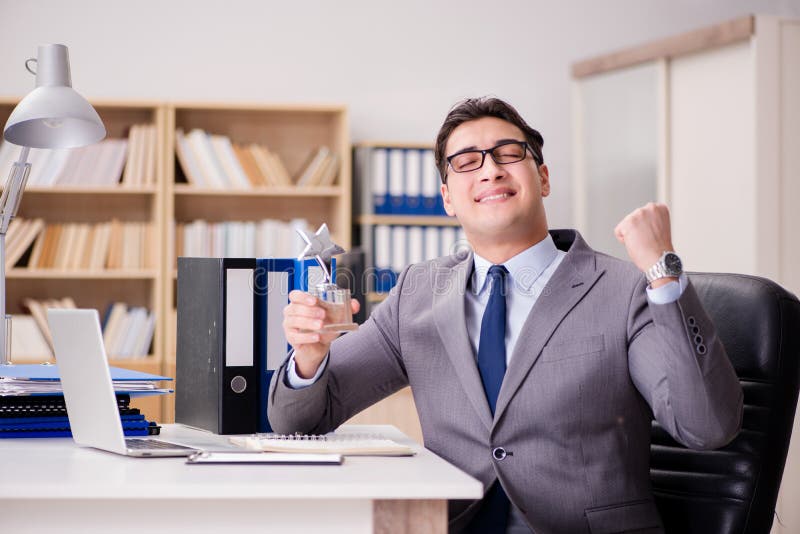 The Businessman Receiving Award in the Office Stock Image - Image of ...