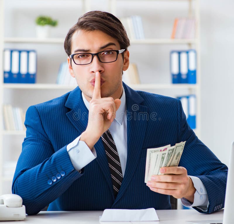 Businessman Receiving His Salary and Bonus Stock Image - Image of bribe ...