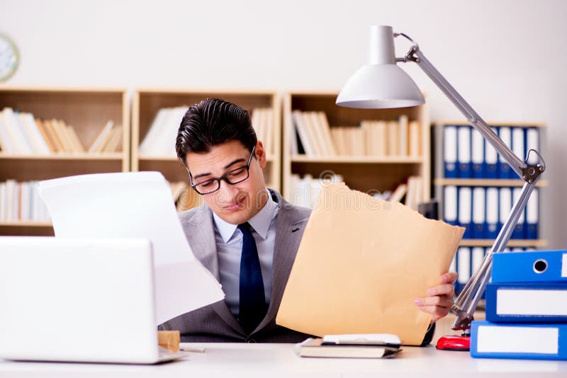 The Businessman Receiving Letter Envelope in Office Stock Image - Image ...