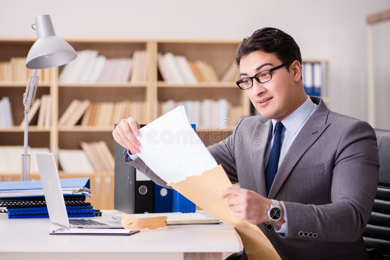 The Businessman Receiving Letter in the Office Stock Photo - Image of ...