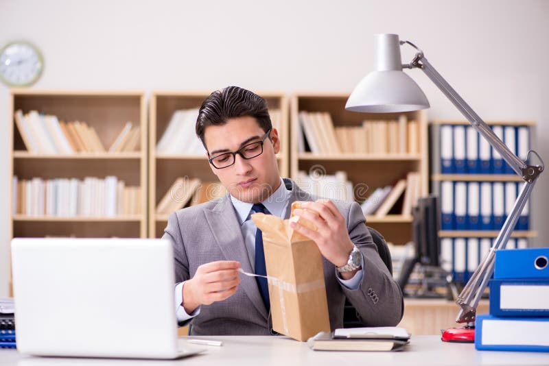 The Businessman Receiving Parcel in the Office Stock Image - Image of ...