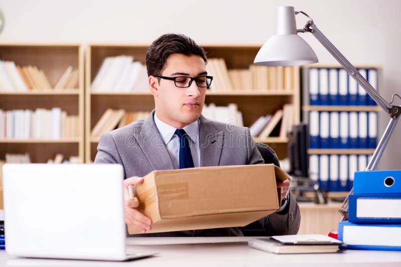 The Businessman Receiving Parcel in Office Stock Photo - Image of ...